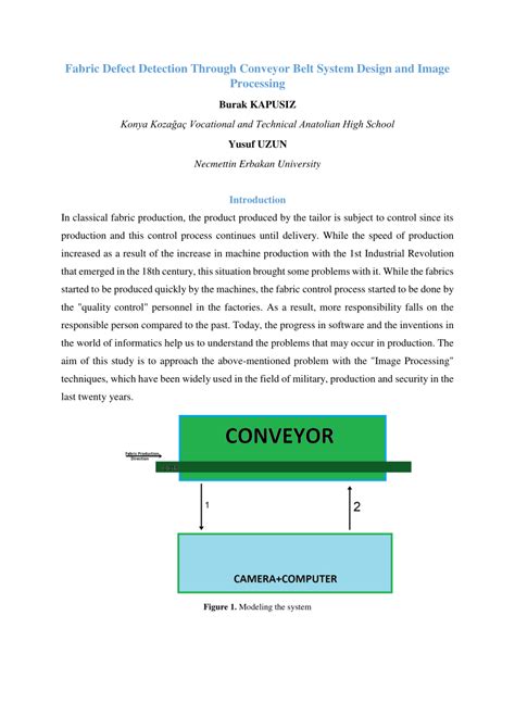 Pdf Fabric Defect Detection Through Conveyor Belt System Design And Image Processing