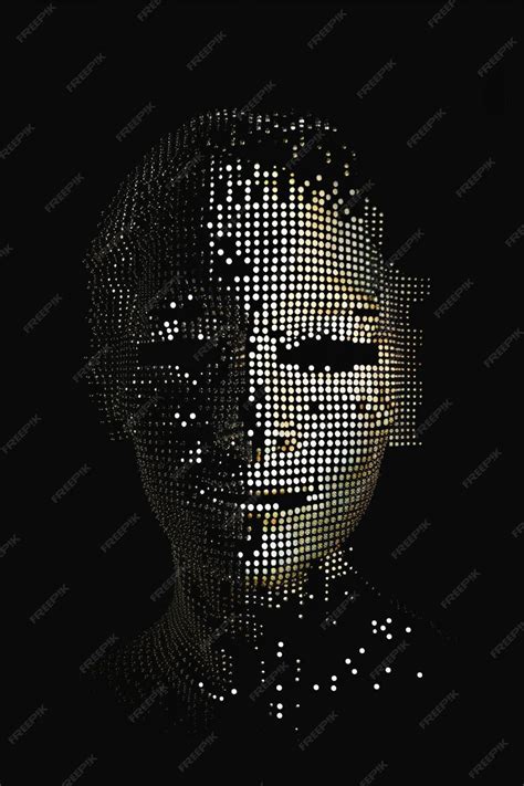 Premium Photo A Womans Face Made Up Of Dots