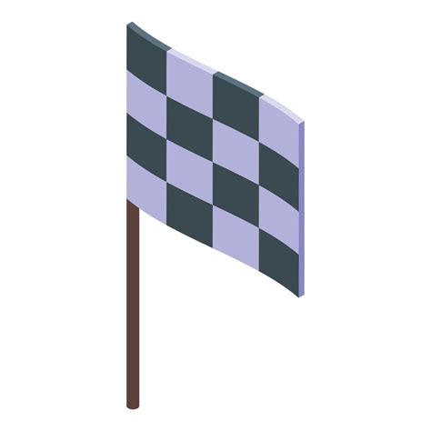 Icono De Bandera De Acabado De Gimnasio Escolar Estilo Isométrico