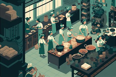 Premium Photo Chinese Workers Mass Work In A Factory