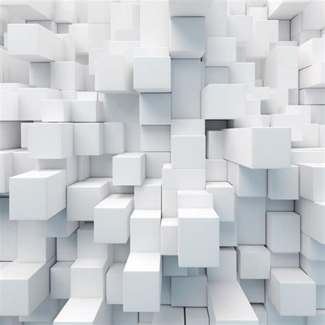 Premium Photo Cubes Isometric Background White Blocks