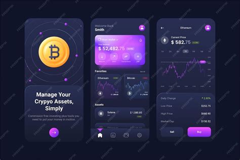 Premium Vector Trading App Ui Bitcoin Concept Full Editable Template