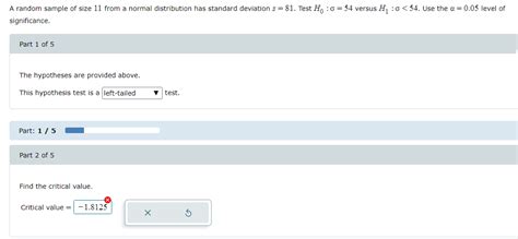 Solved A Random Sample Of Size 11 From A Normal Distribution