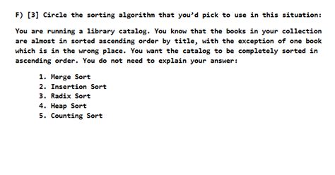 Solved A 2 When It Comes To Sorting Simple Algorithms