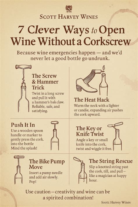 How To Open A Wine Bottle Without A Corkscrew Scott Harvey Wines