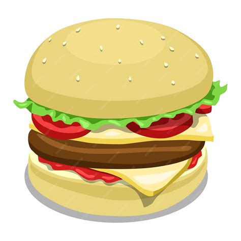 Premium Vector Hamburger Color Vector Illustration