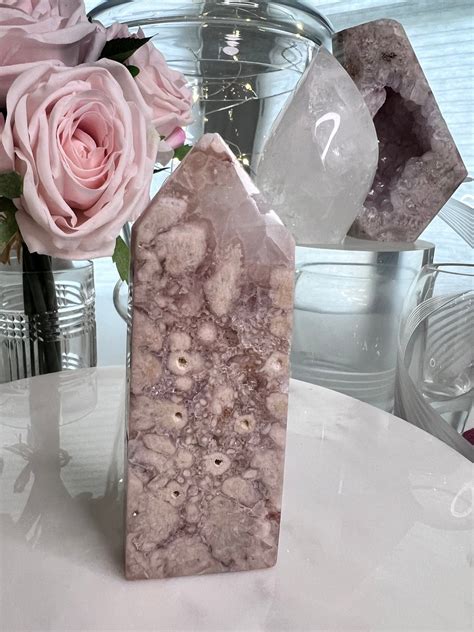 Beautiful Pink Amethyst X Flower Agate Tower Etsy