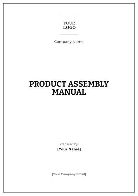 Free Product Assembly Manual Template To Edit Online