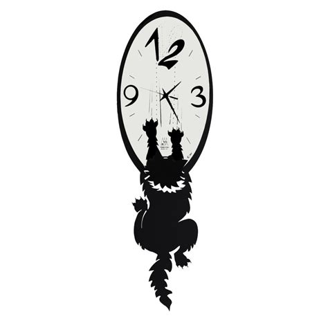 Crazy Tommy Metal Wall Clock With A Cute Kitten