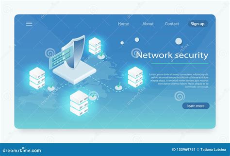Network Data Security Isometric Vector Illustration Cloud Data Center Server Room Icon
