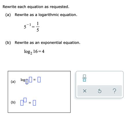 Solved Rewrite Each Equation As Requested A Rewrite As A Chegg Com