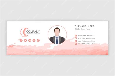 Premium Vector Watercolor Paper Texture Email Signature Design