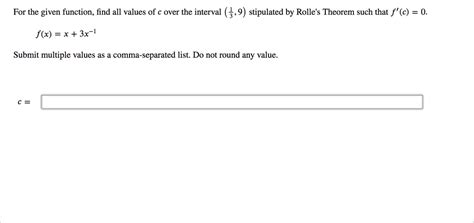 Answered For The Given Function Find All Values Bartleby