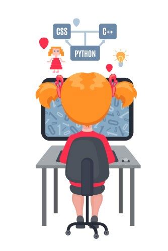 Boy Learning Coding On Laptop Isolated White Vector Image