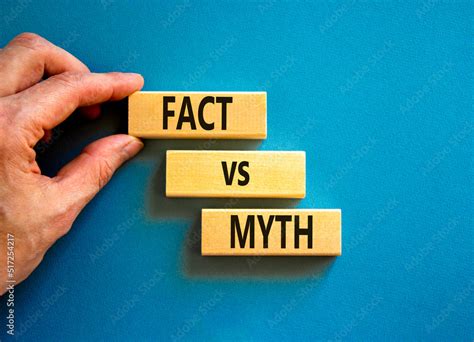 Fact Vs Myth Symbol Concept Words Fact Vs Myth On Wooden Blocks On A