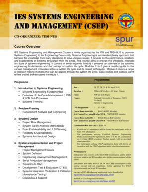 Fillable Online Ies Systems Engineer Ing And Management Csep Institution Of Fax Email