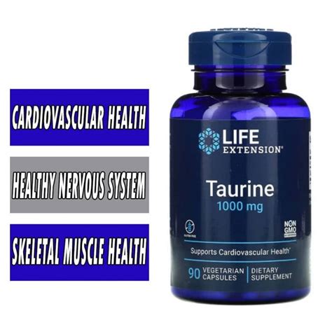 Life Extension Taurine 1000mg 90 Vegetarian Capsules Cardiovascular