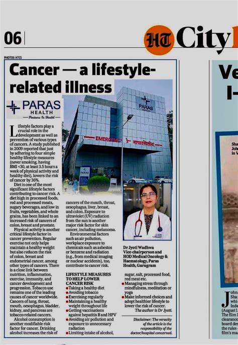 dr jyoti wadhwa on linkedin cancer prevention health lifestyle parashealth cancerprevention