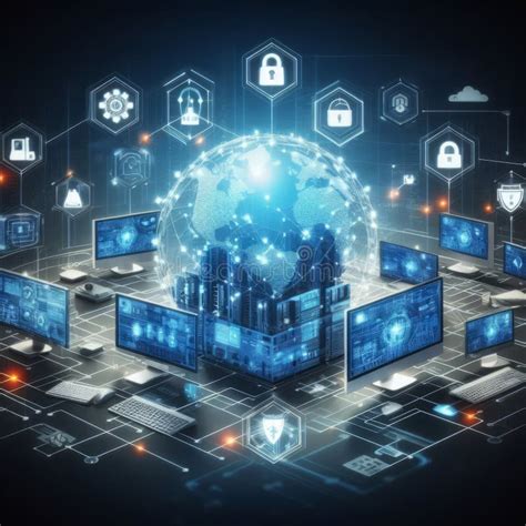 Network Security System Computer Network Internet Safety Stock Illustration Illustration Of