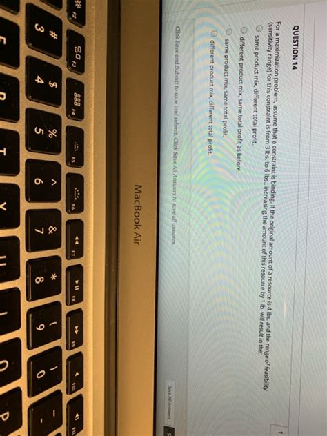 Solved Question 14 1 For A Maximization Problem Assume That