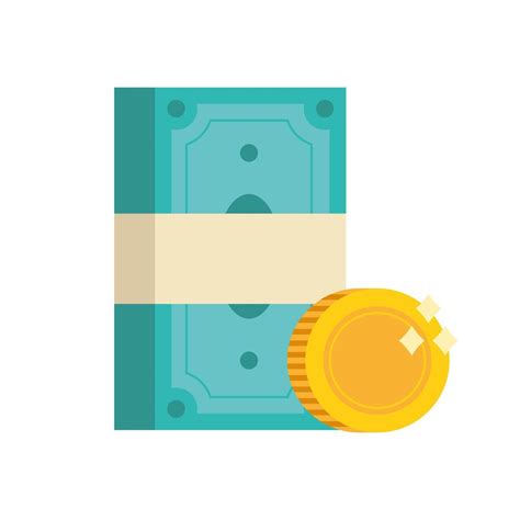 Bills And Coin Money Flat Style Icon 2736068 Vector Art At Vecteezy