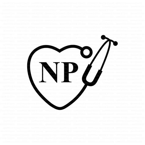 Nurse Practitioner Svg Np Svg Heart Stethoscope Svg Vector Etsy