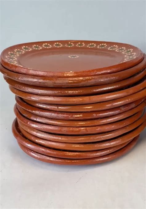 Wholesale Mexican Plate Round 11 Inch 25pc Platos Barro Mayoreo