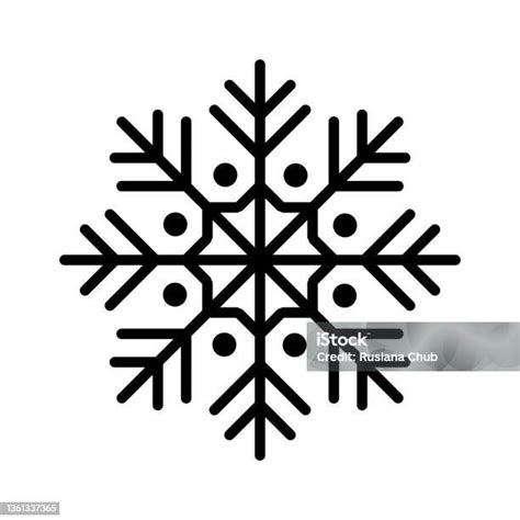 흰색 배경에 눈송이 검은 색 냉동 식품 또는 일기 예보에 대한 간단한 아이콘 새해 카드를위한 겨울 스텐실 벡터 0명에 대한 스톡 벡터 아트 및 기타 이미지 Istock