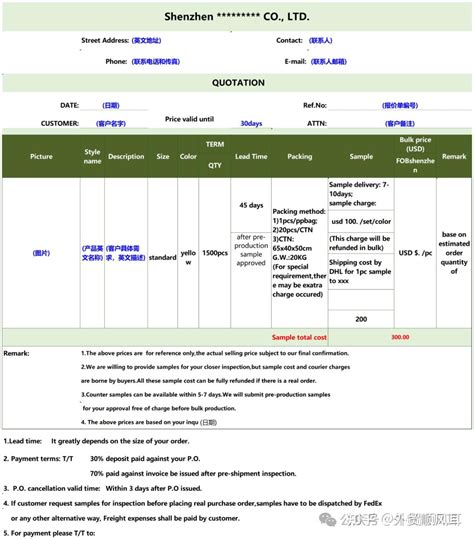 最全外贸报价单 表格模板分享 含中英文 知乎