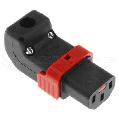 IEC LOCK U D Lockable IEC C13 Connector Angled 250V 15A Ø8mm Audiophonics