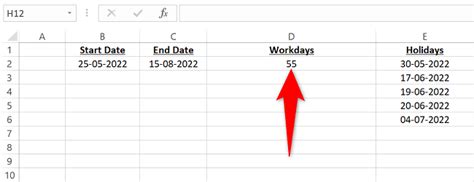 How To Calculate Workdays With A Function In Microsoft Excel