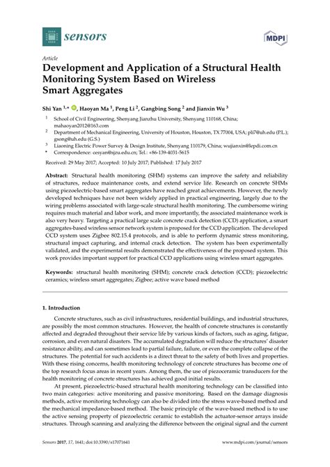 Pdf Development And Application Of A Structural Health Monitoring