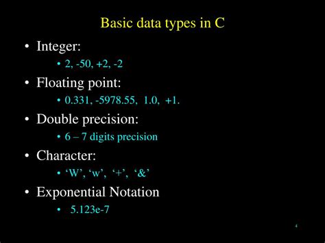 Ppt Understanding Basic Data Types And Arithmetic Expressions In C