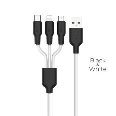 Cable USB To Lightning Micro USB Type C X21 Silicone Charging Wire HOCO The Premium