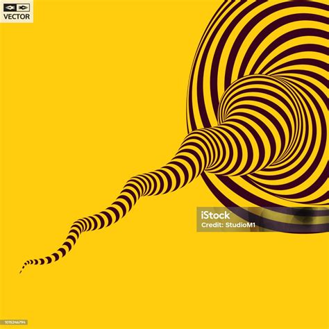 터널입니다 추상적인 3d 기하학적 배경입니다 착시와 패턴입니다 벡터 일러스트입니다 0명에 대한 스톡 벡터 아트 및 기타 이미지 0명 3차원 형태 가리기 Istock