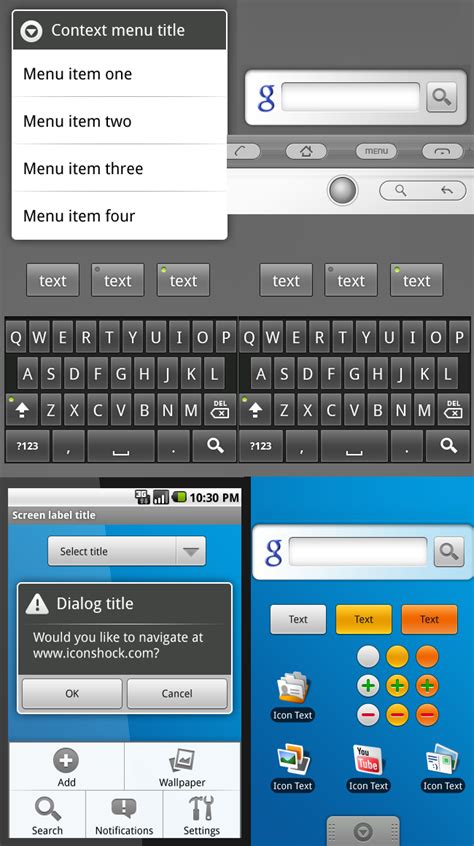 Android GUI Set Free Photoshop Files Bypeople