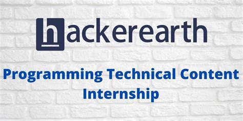 Hackerearth Programming Technical Content Engineer Internship
