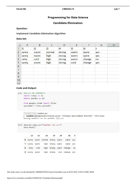 L7 Candidate Elimination Pdf Pdf Algorithms Software Development