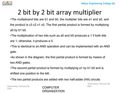 Computer Organization Algorithms Like Addition And Subtraction And Multiplication Pptx
