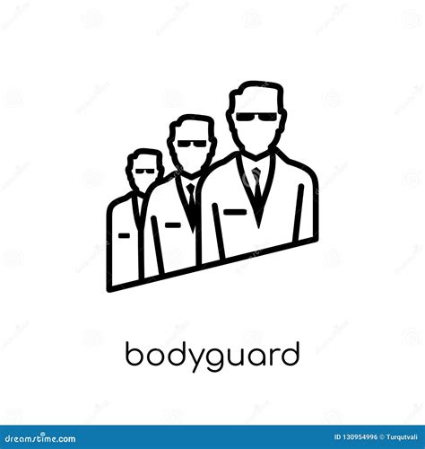 Bodyguard Icon Trendy Modern Flat Linear Vector Bodyguard Icon Stock Vector Illustration Of