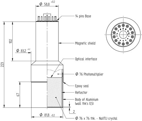Scintillation Detector Drawing 2 Jcs Nuclear Solutions
