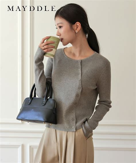 포스티 슬림사선단추 골지니트