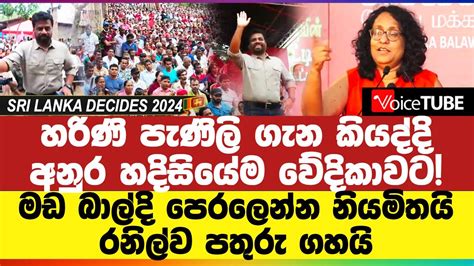 හරිණි පැණිලි ගැන කියද්දි අනුර හදිසියේම වේදිකාවට ‌මඩ බාල්දි පෙරලෙන්න නියමිතයි රනිල්ව පතුරු