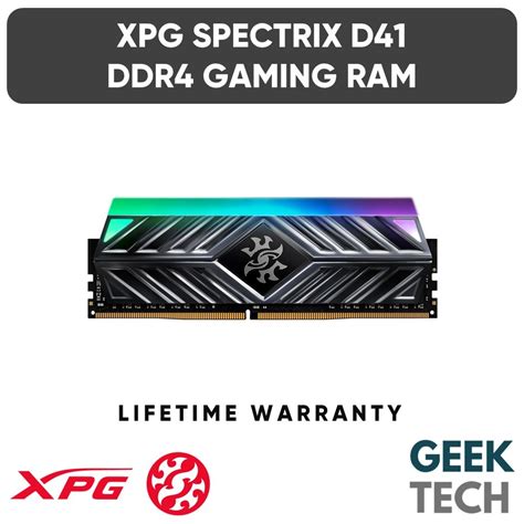 ADATA XPG Spectrix D41 RGB DDR4 3200MHz 3600MHz 8GB 16GB RAM Shopee Singapore