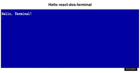 React Dos Terminal Basic Usage Codesandbox