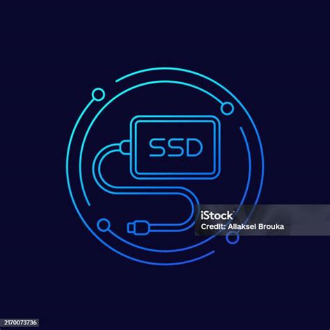 외부 Ssd 아이콘 선형 디자인 Usb 케이블에 대한 스톡 벡터 아트 및 기타 이미지 Usb 케이블 Usb 포트 계혈등 Istock