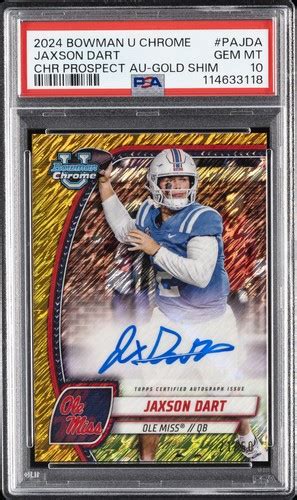 2024 Gold Shimmer Pajda Jaxson Dart 2150 Psa 10 Ebay