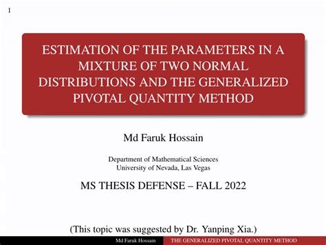 Pdf Estimation Of The Parameters In A Mixture Of Two Normal Distributions And The Generalized