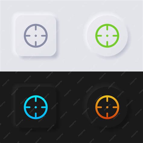 Premium Vector Crosshair Icon Set Multicolor Neumorphism Button Soft
