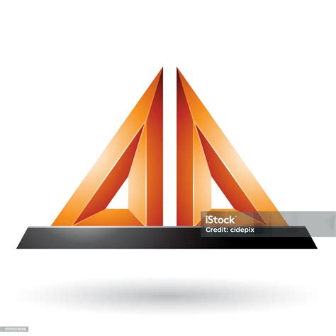 오렌지 3d 양각된 모양 벡터 일러스트 레이 션 Pyramidical 0명에 대한 스톡 벡터 아트 및 기타 이미지 0명 디자인 로고 Istock